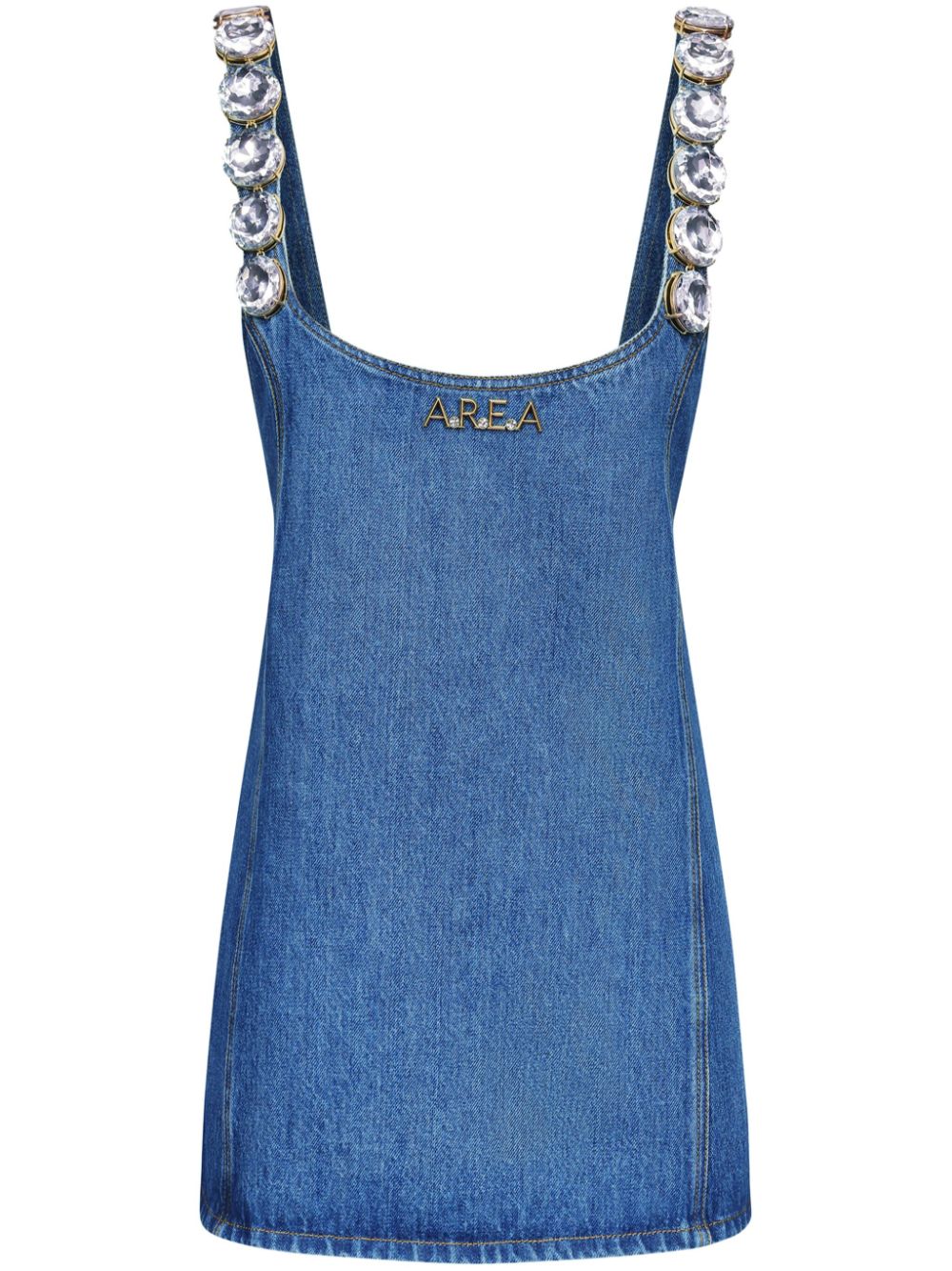 Area Crystal-Embellished Denim Mini Dress In Blue - 50% Off | Editorialist Area Crystal-Embellished Denim Mini Dress In Blue - 50% Off | Editorialist