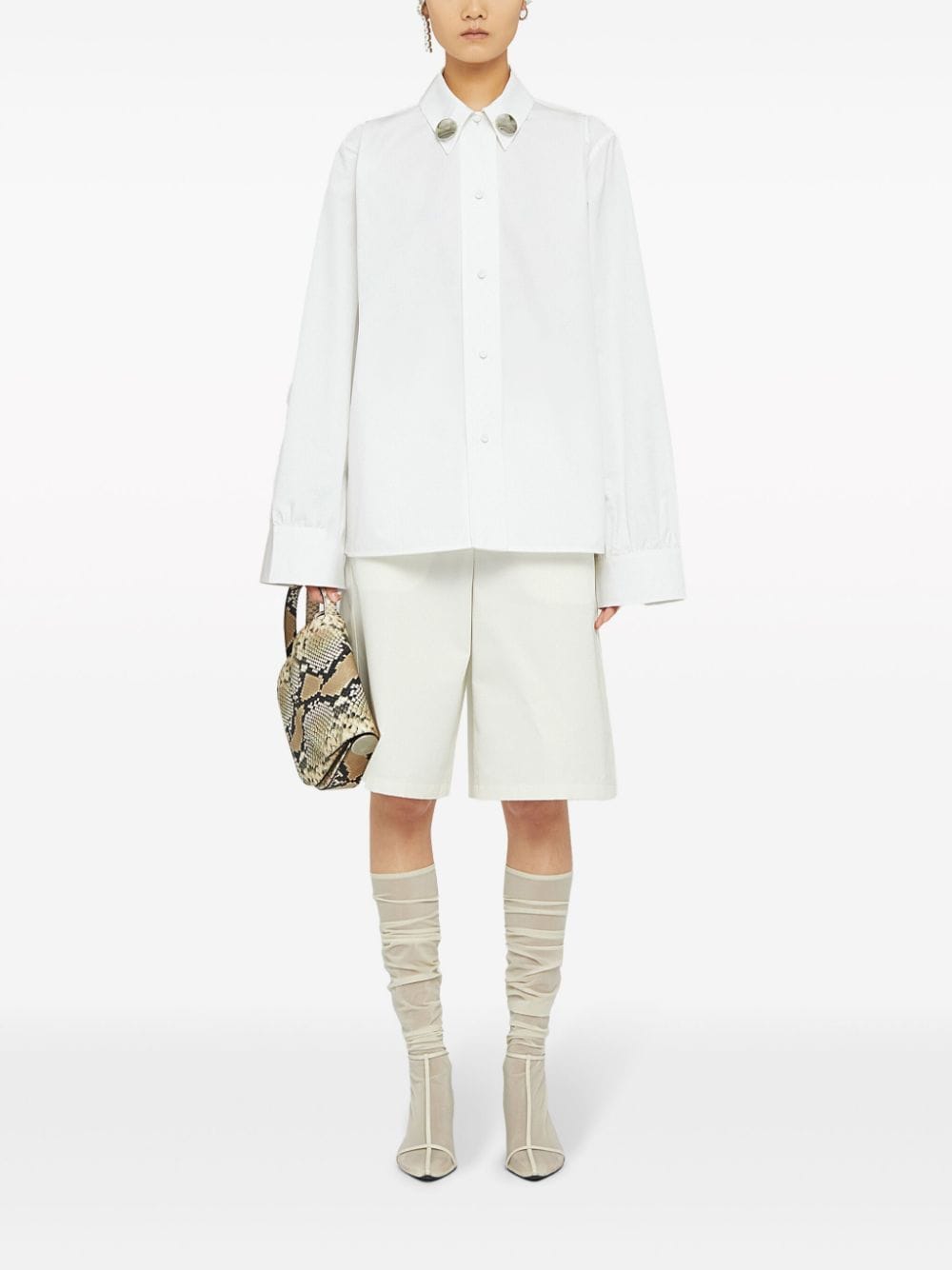 JIL SANDER Jil Sander jewel-clip cotton shirt