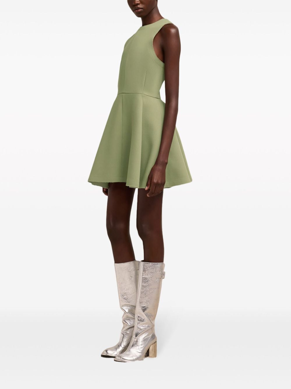retrofete lime green dress Plus Size Green Skater Dress Halter Sleeveless Ruffle Hem |You + All | Shop  Online