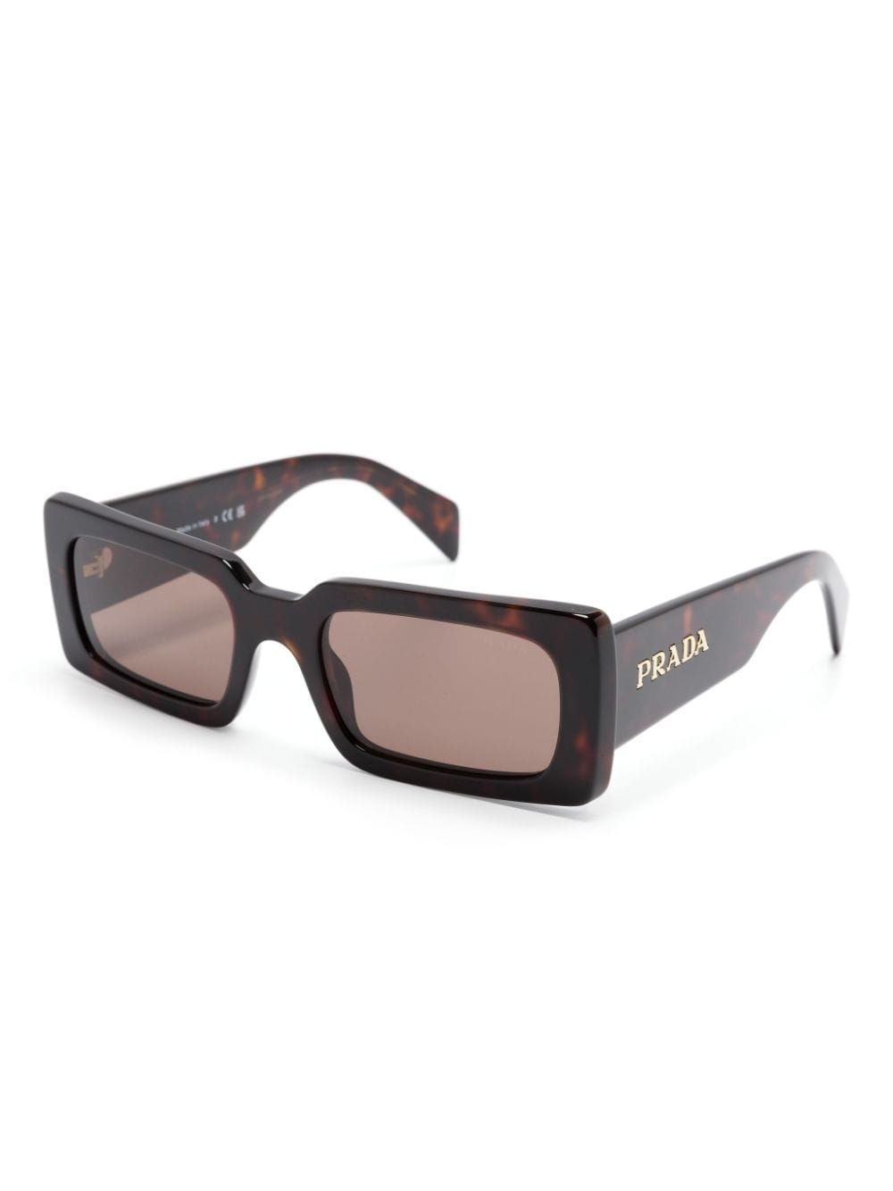 Prada Tortoiseshell Rectangle-Frame Sunglasses - Brown  display picture 1