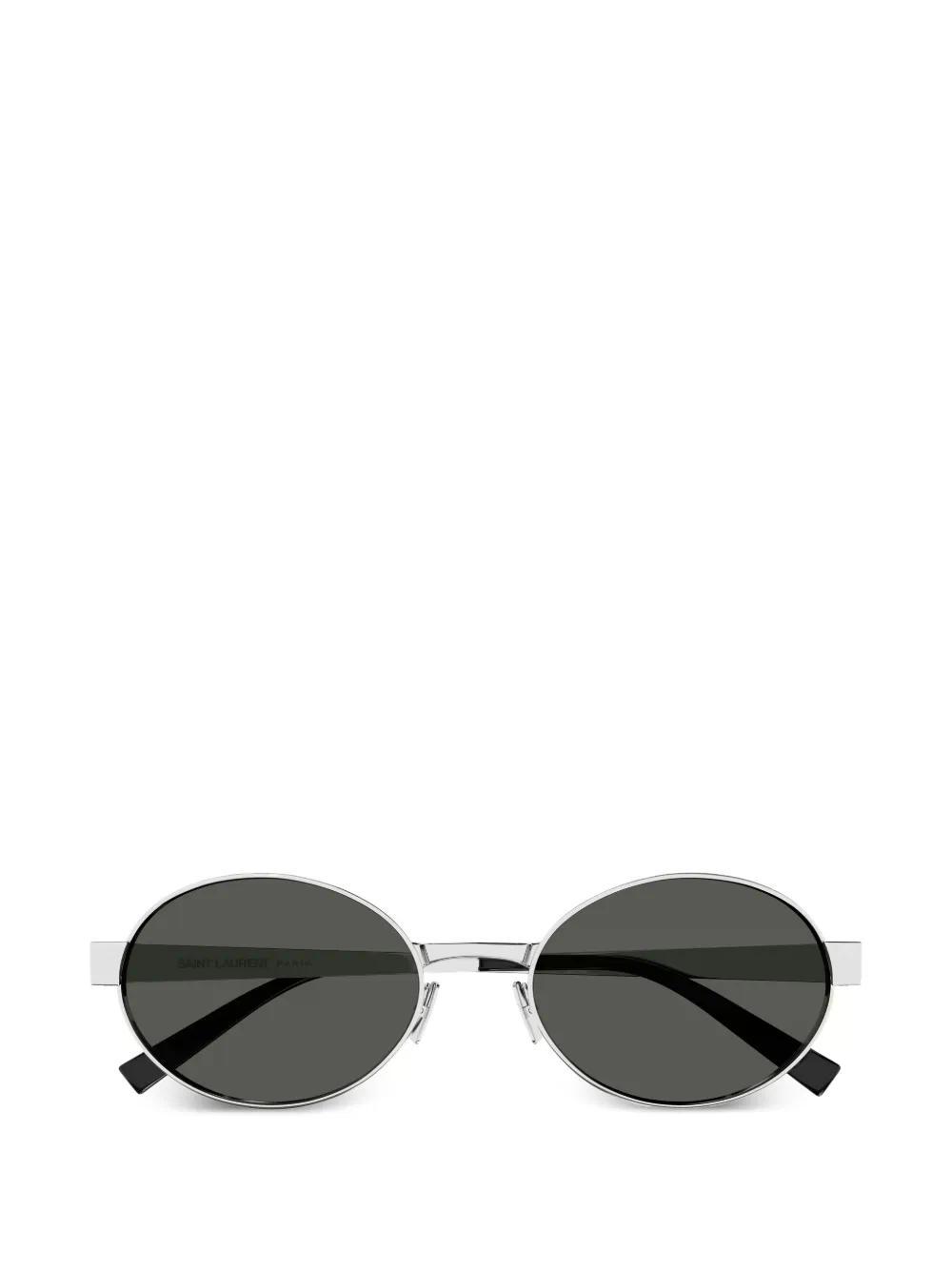 Saint Laurent Sl692 Oval Sunglasses - Silver | Editorialist display picture 1