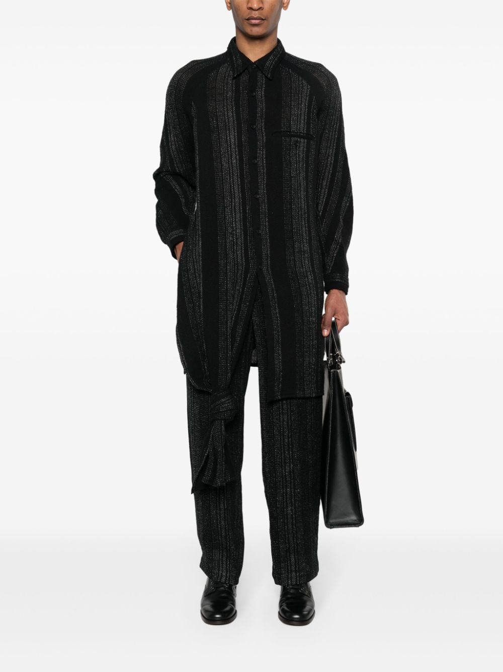 YOHJI YAMAMOTO Yohji Yamamoto Z-Stripe Wide-Leg Trousers