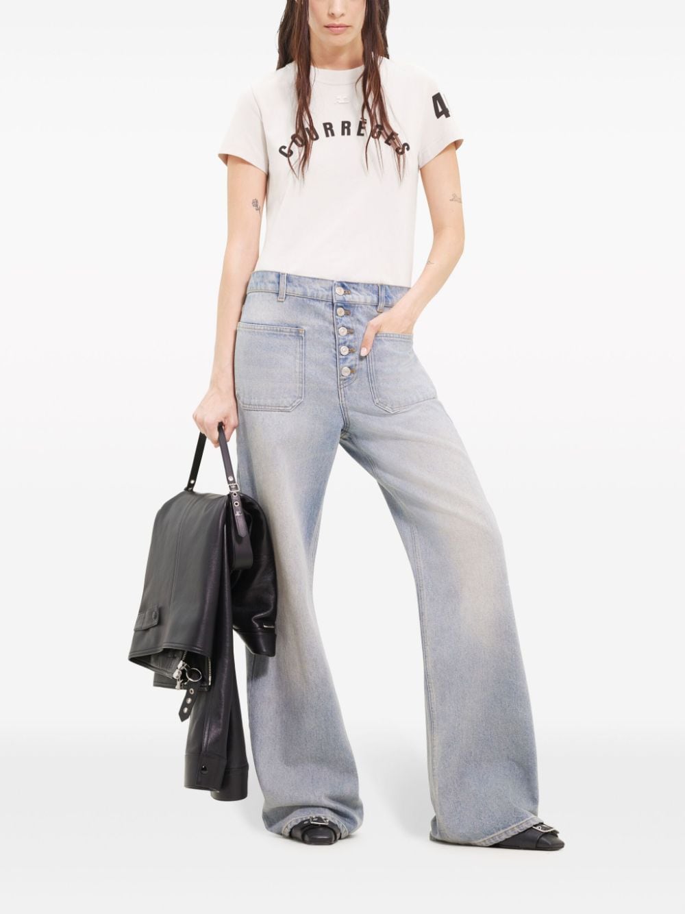 COURREGES Courrèges Multiflex Logo-Embroidered Jeans