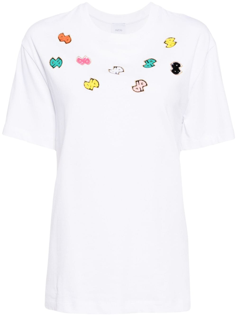 Patou Logo-Embellished Organic-Cotton T-Shirt In White - 40% Off
