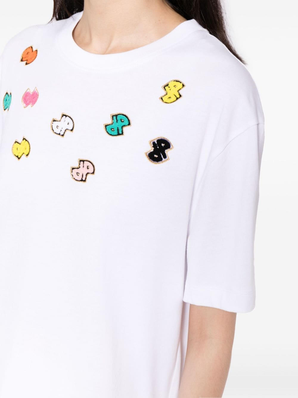 Patou Logo-Embellished Organic-Cotton T-Shirt In White - 40% Off