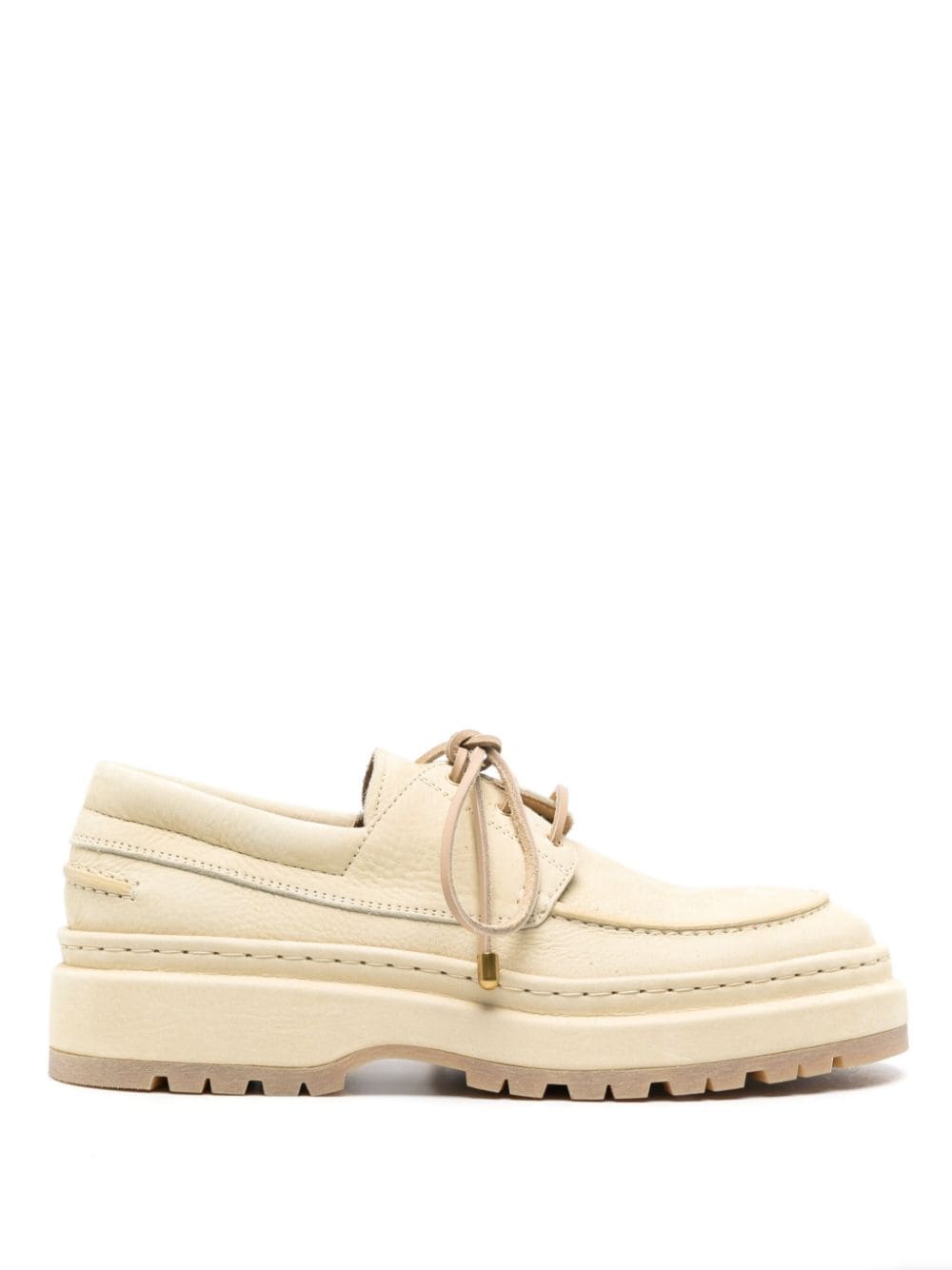 Jacquemus Les Bateau Pavane Leather Derby Shoes In Yellow - 67