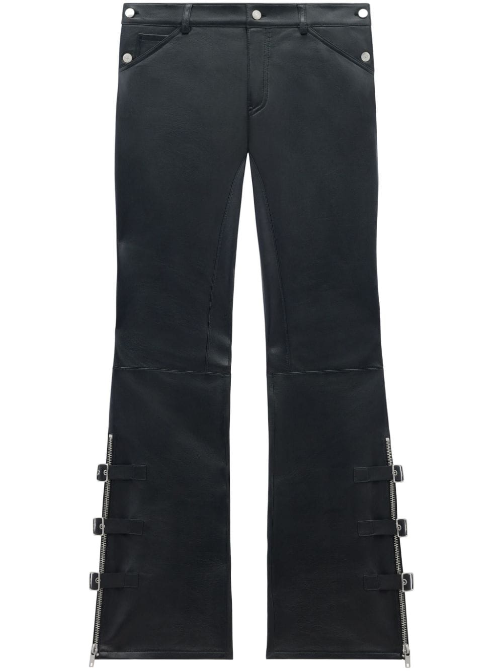 COURREGES Courrèges Buckle-Detailed Flared Leather Trousers