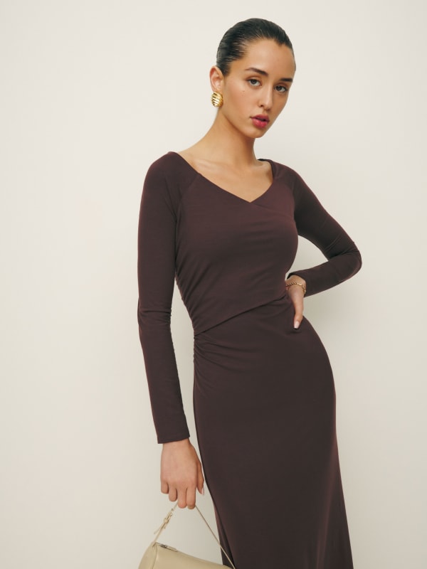 Reformation Santana Knit Dress In Dried Herbs - 50% Off | Editorialist