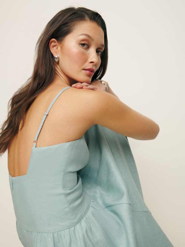Reformation Clarabelle Linen Dress In Sugar - 50% Off | Editorialist
