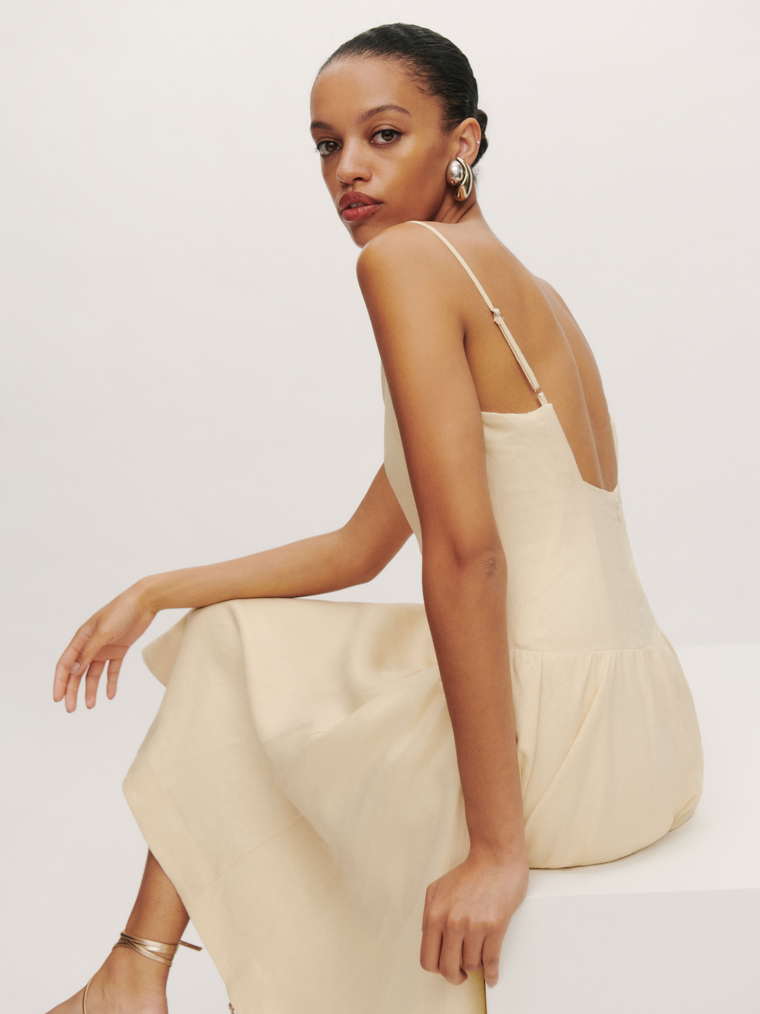 reformation clarabelle linen midi dress Reformation Clarabelle Linen Midi Dress