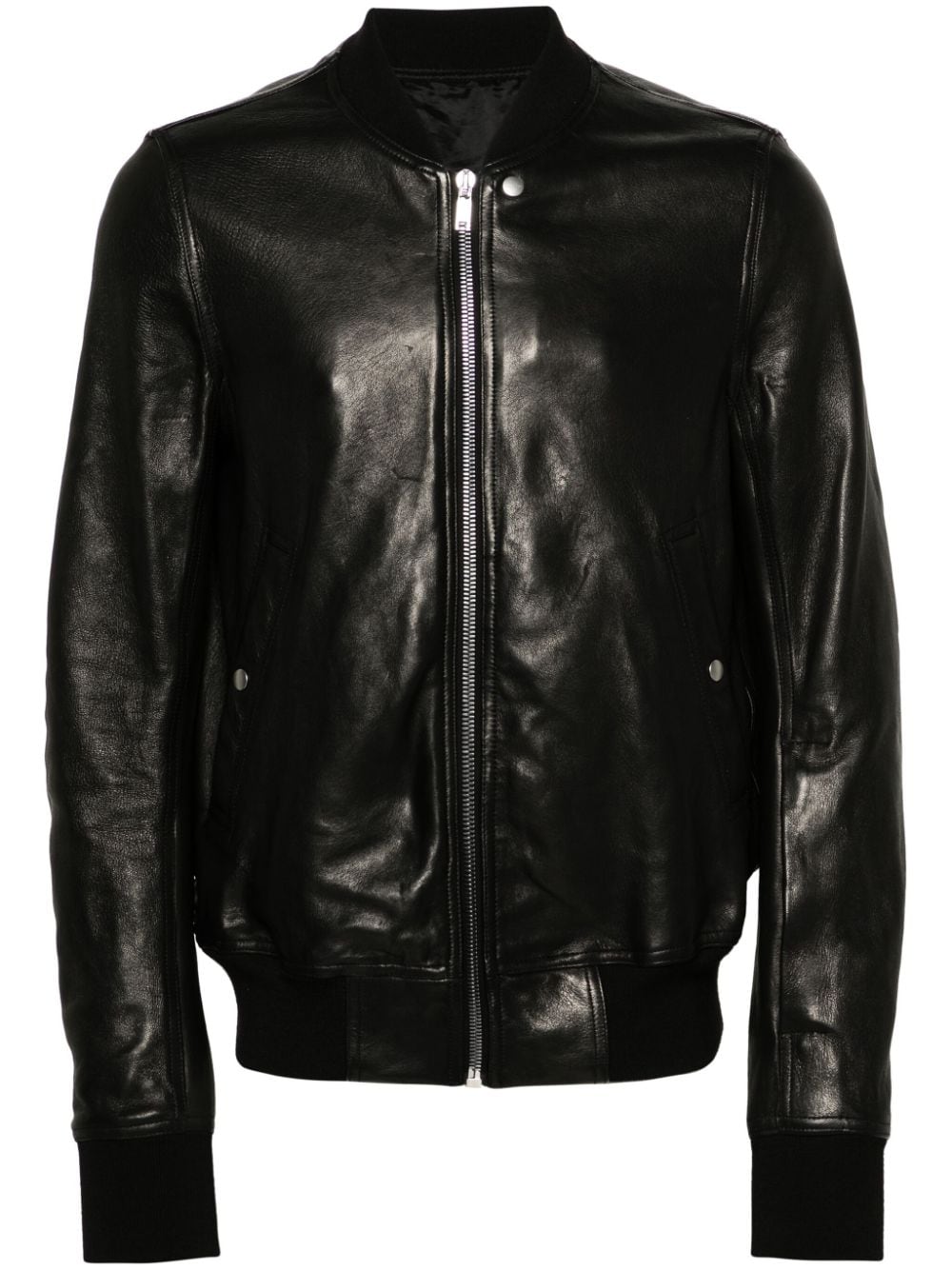 Rick Owens Classic Flight Leather Jacket - Black - 41% Off
