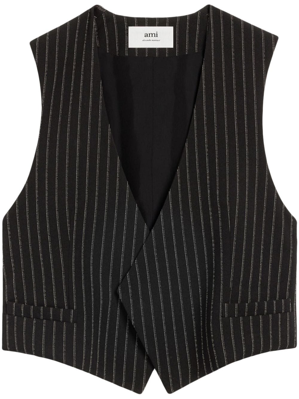 AMI AMI Paris Pinstriped Crepe Vest