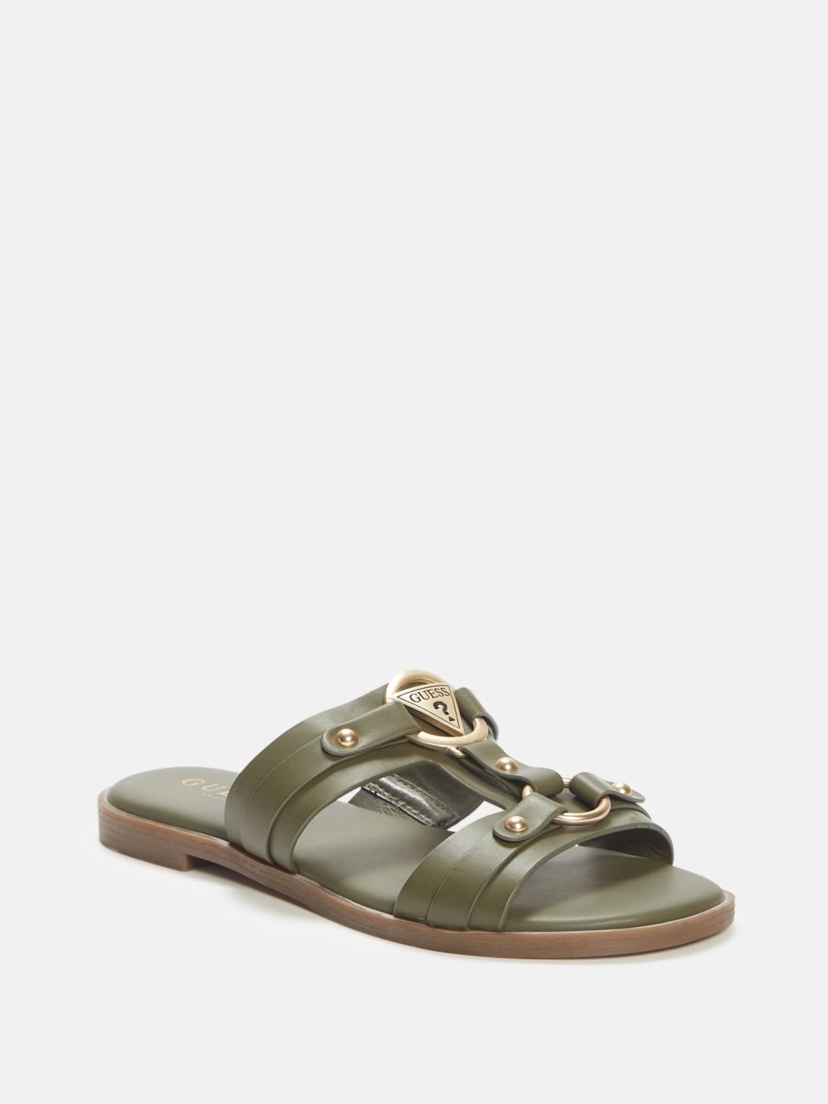 GUESS olive green Quilted Logo Sandals for Men Guess Colico Men main image 2