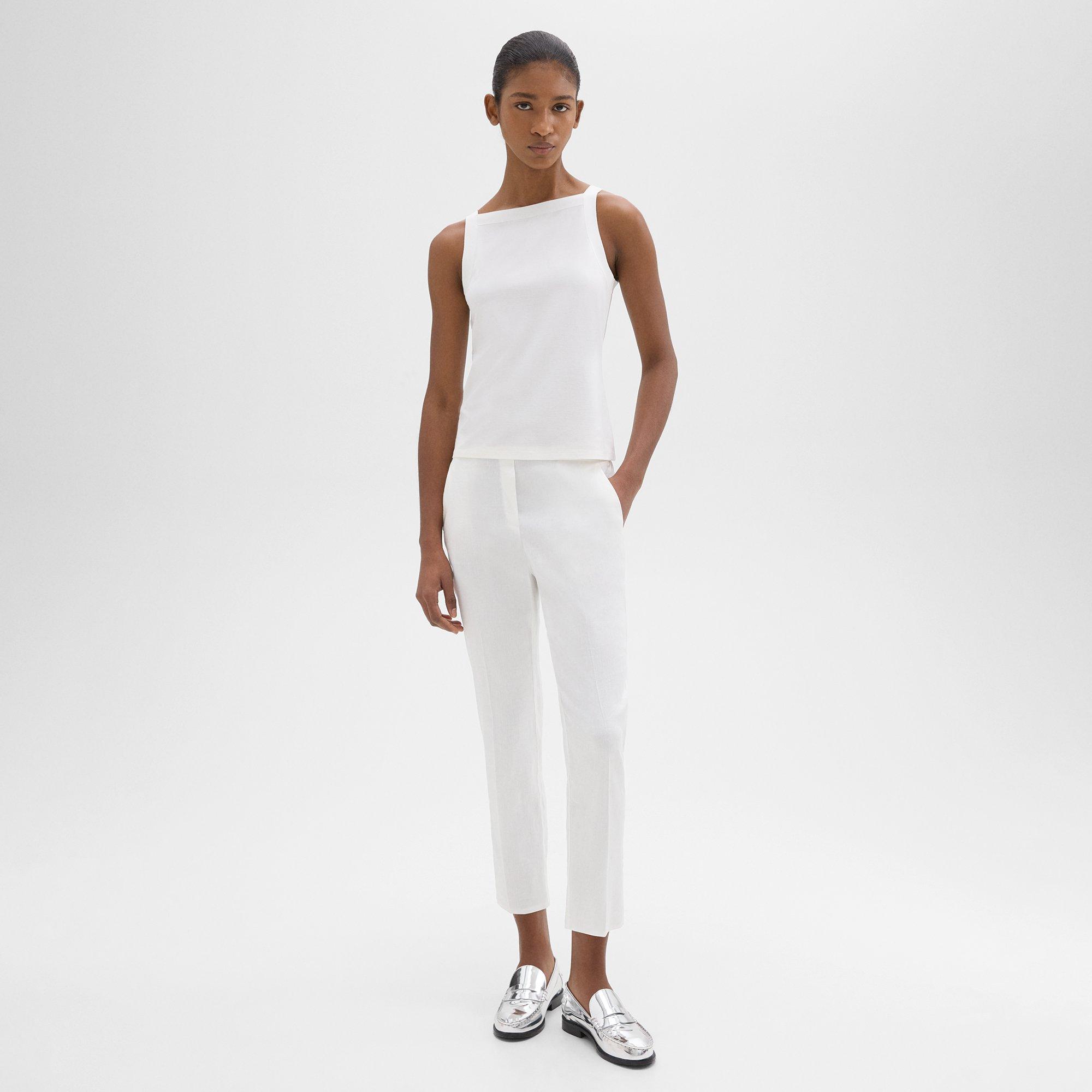 THEORY Treeca Pull-On Pant in Good Linen