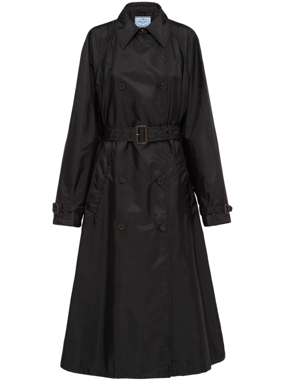 Prada Re-Nylon Belted Trench Coat - Black | Editorialist
