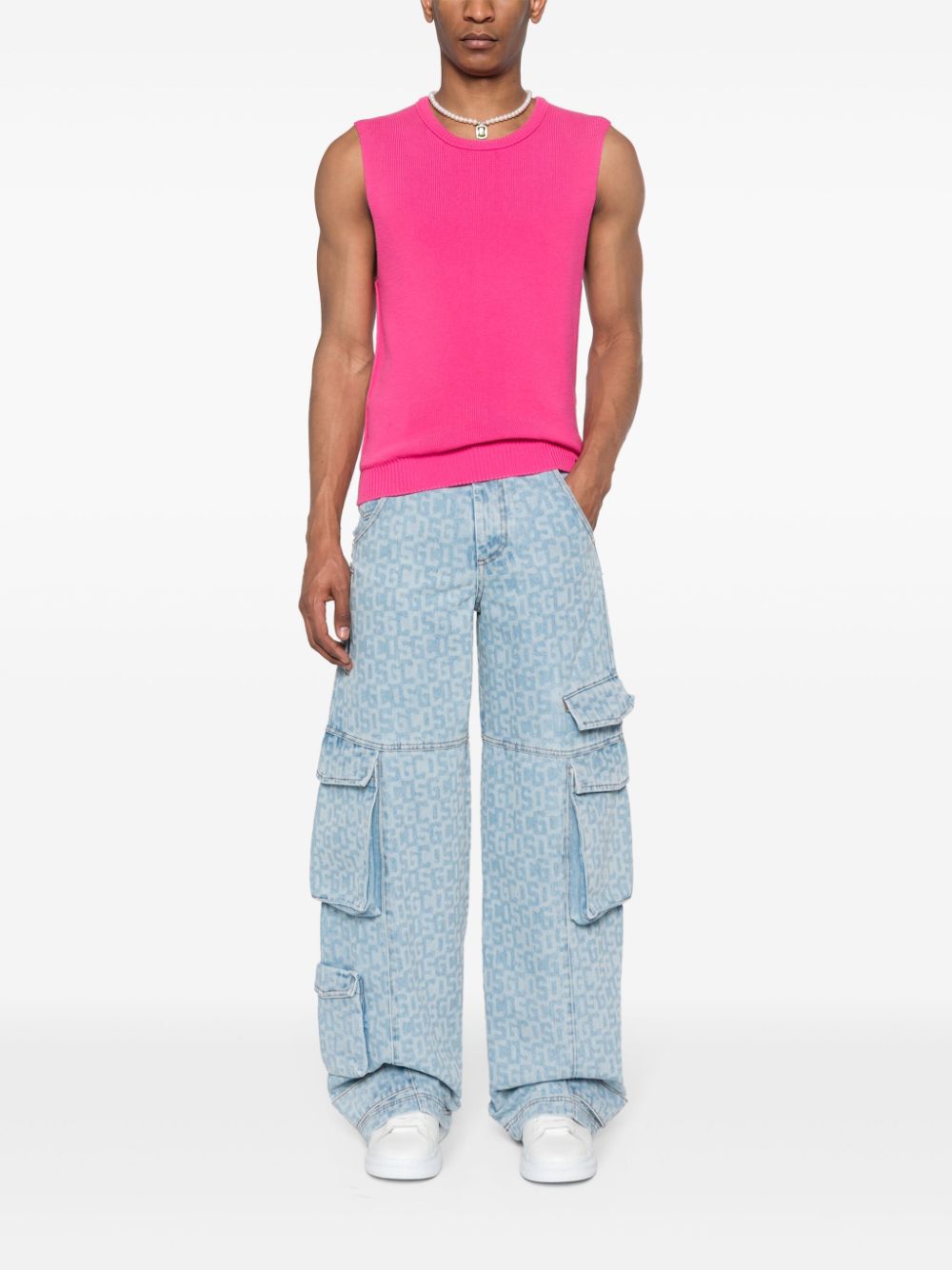 GCDS GCDS Logo-Print Cargo Jeans