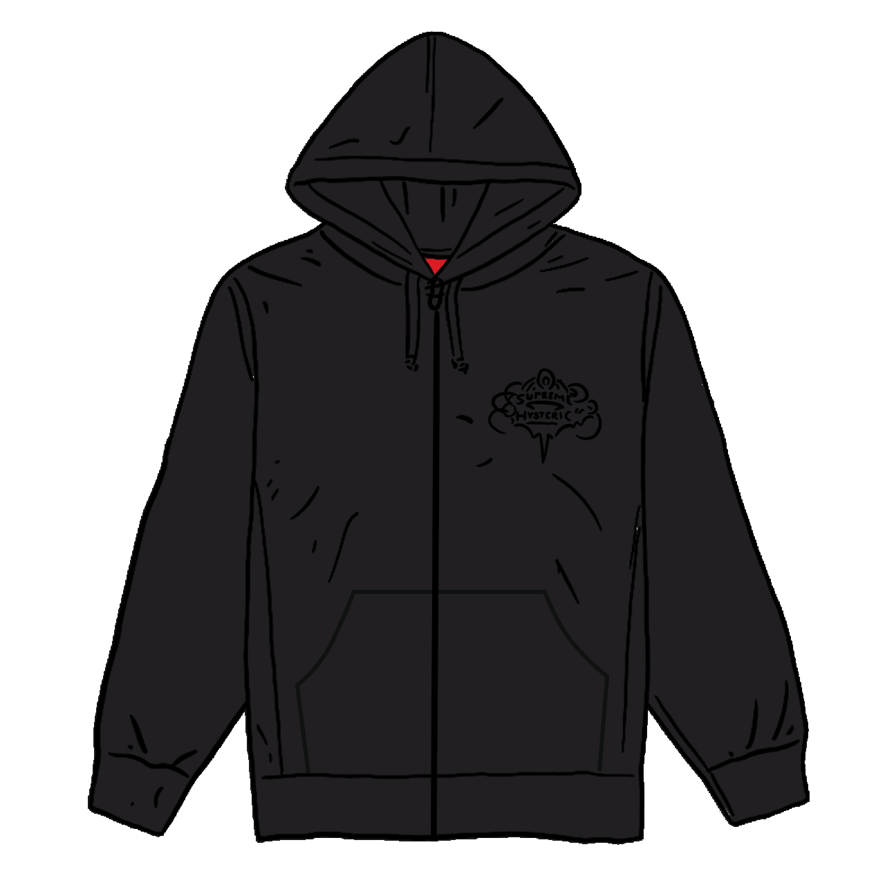 Supreme Hysteric Glamour Thermal Lined Zip Up Hooded Sweatshirt