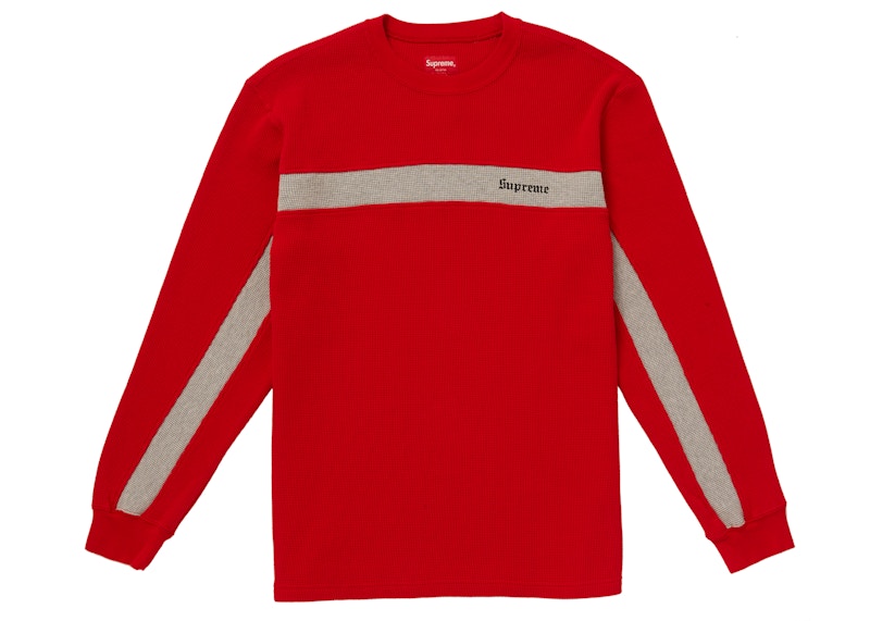 Supreme Panel Stripe Waffle Thermal - Pink | Editorialist