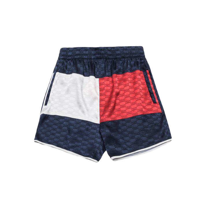 Kith×  Satin Boxing Shorts Kith X Tommy Hilfiger Satin Boxing Short - Navy Blue | Editorialist