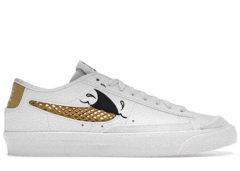 Nike Sneaker Nike Blazer Low Mens Gold Nike Blazer Low Premium "White/Metallic Gold" Sneakers White FARFETCH MY