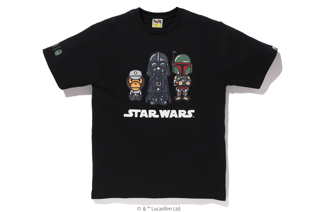 A BATHING APE X Star Wars Baby Milo Boba Fett Tee Shirt - Black