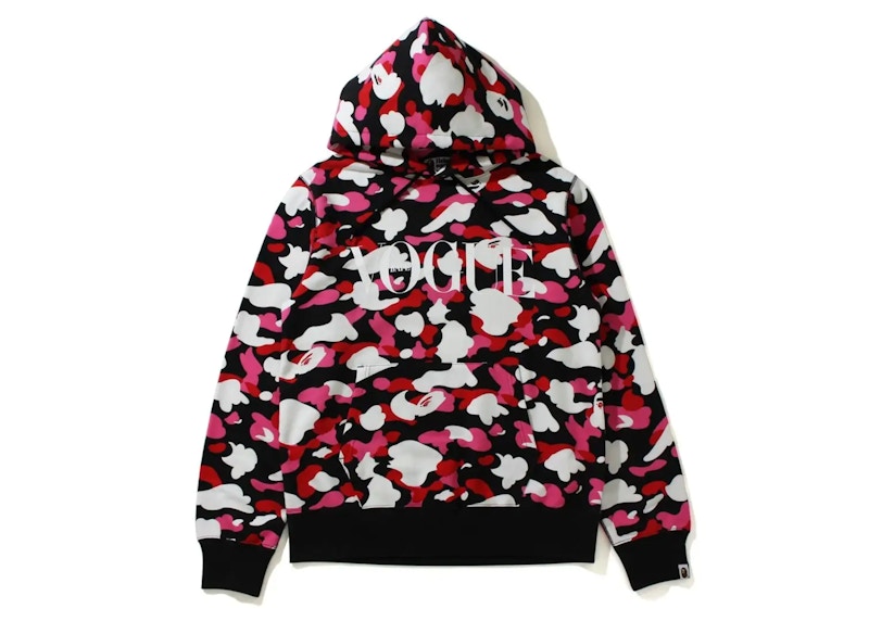 Bape X Vogue Abc Camo Pullover Hoodie Black Pink White