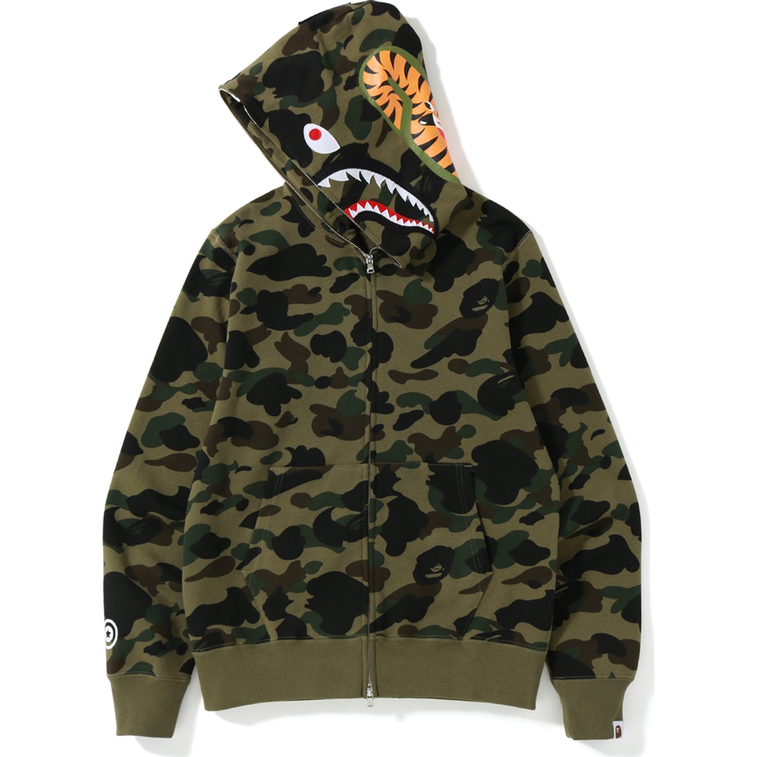 A Bathing Ape 1st Camo Shark Full Zip Hoodie - Green | Editorialist