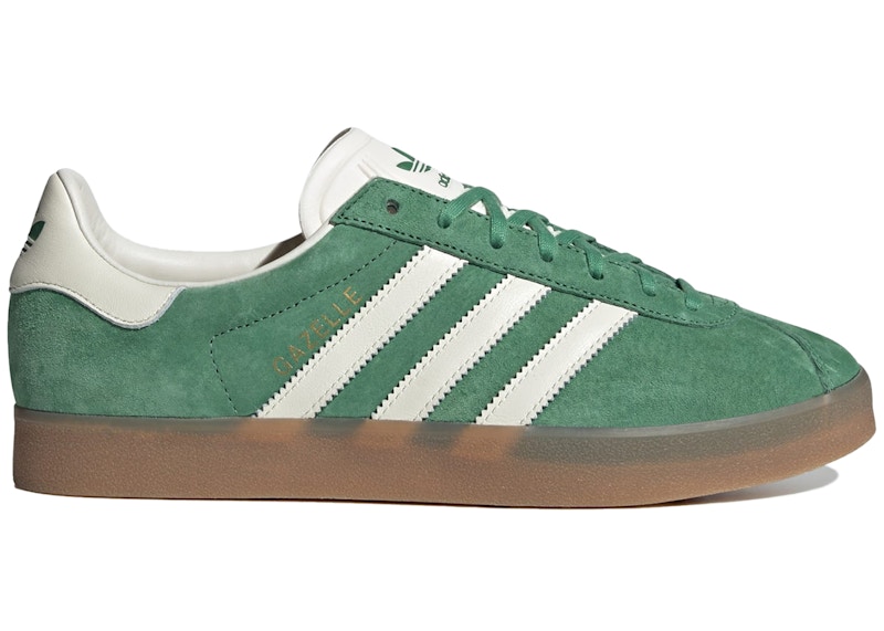 Adidas Gazelle Lace Up Sneakers - Preloved Green/Off White/Gold Metallic |  Editorialist