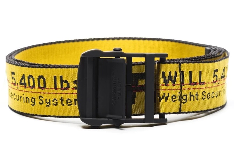 Off-White Mini Industrial Web Logo Belt - Yellow/Black | Editorialist