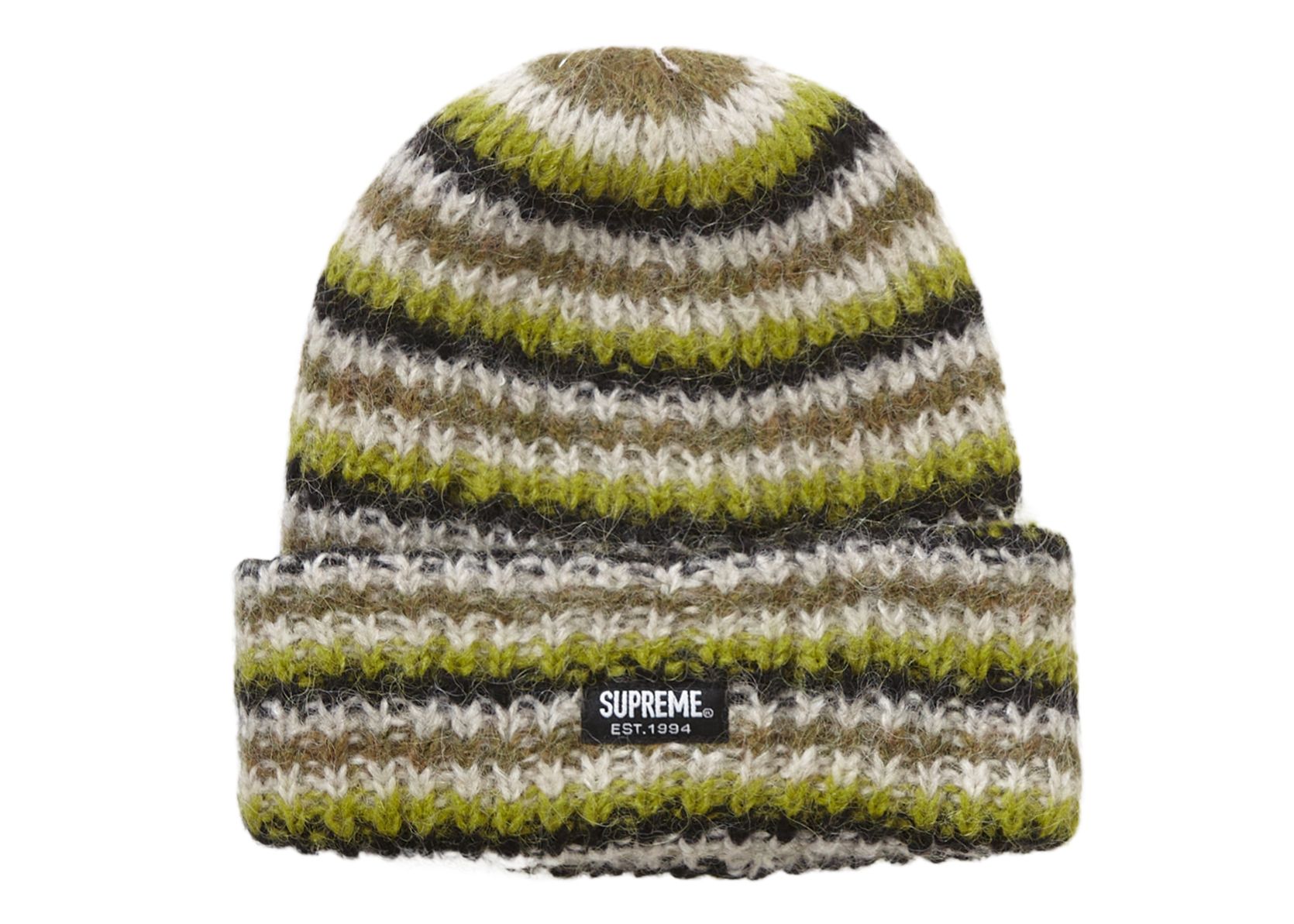 Supreme Loose Stripe Beanie - Olive | Editorialist