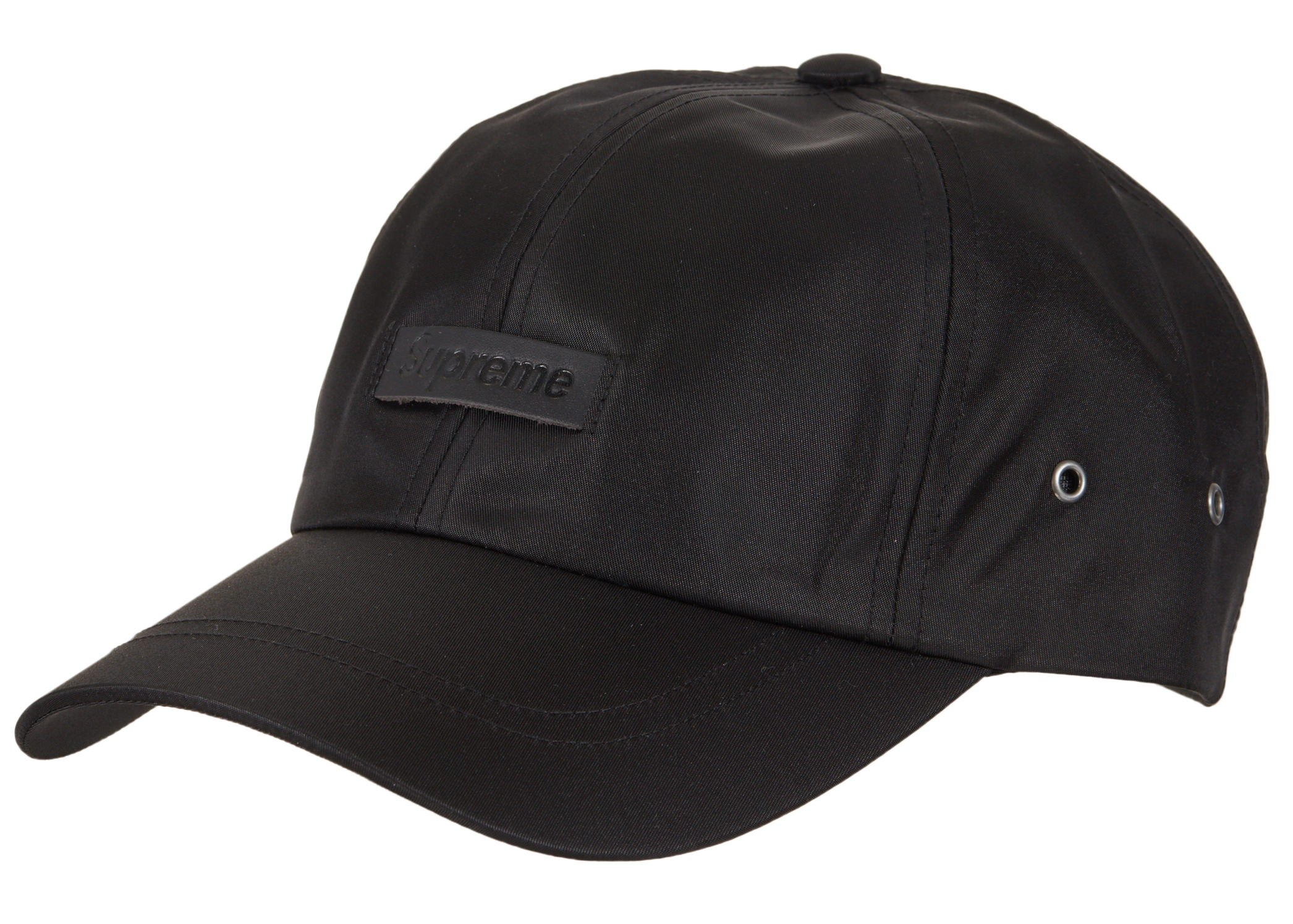 Supreme Leather Appliqué 6-Panel Black supreme leather キャップ 黒