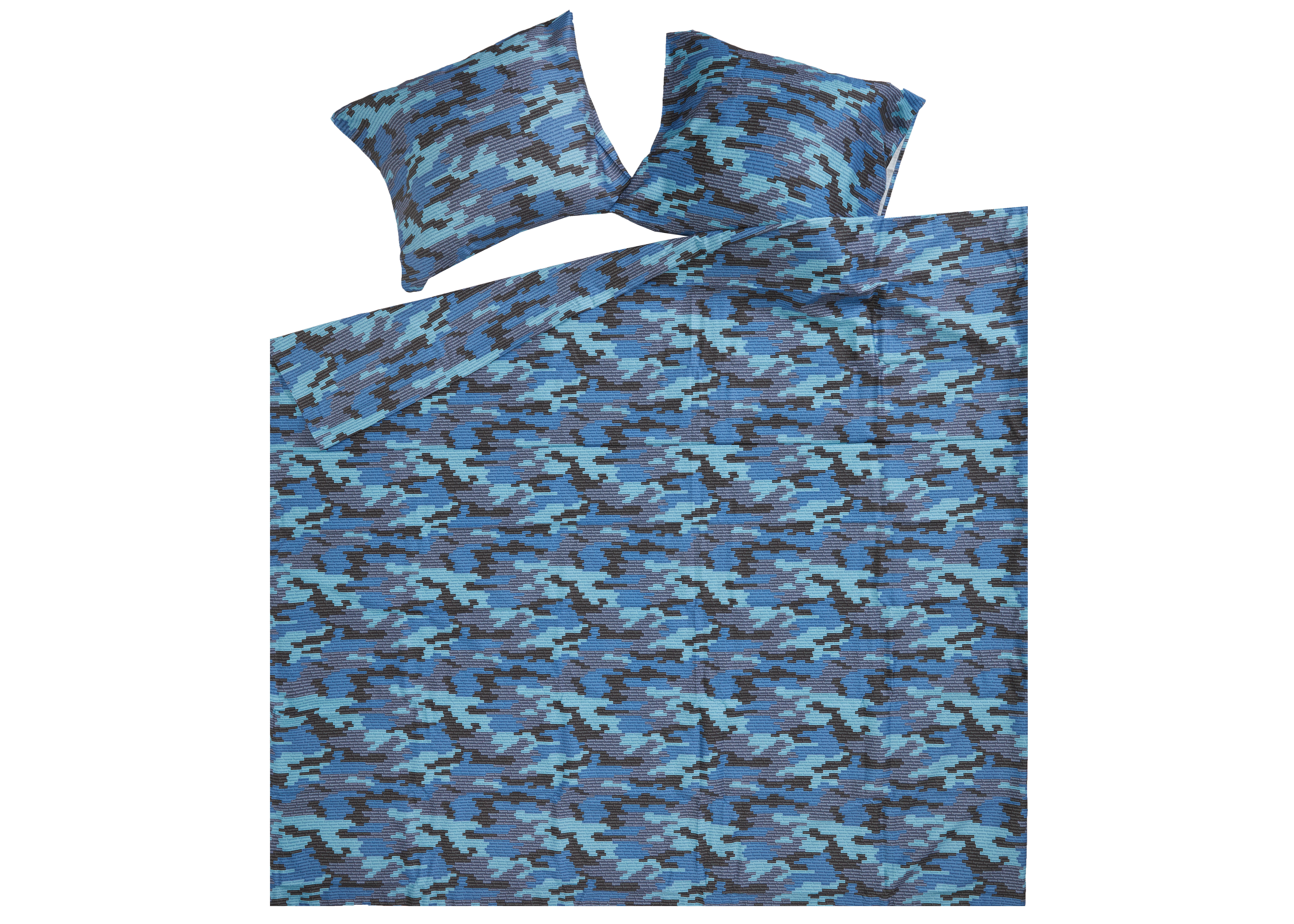 Supreme Logo Camo Duvet + Pillow Set - Blue | Editorialist