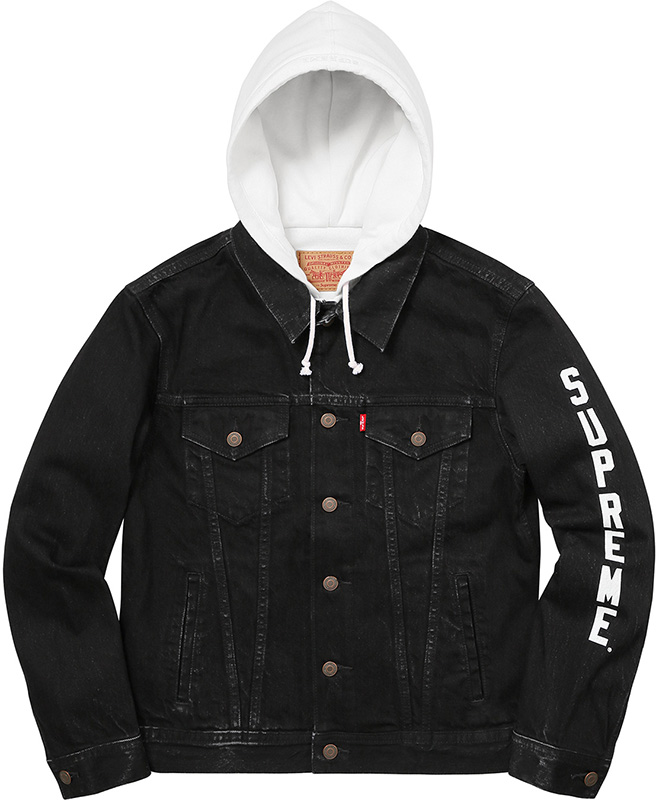 Supreme Levis Fleece Hood Trucker Jacket Black Editorialist
