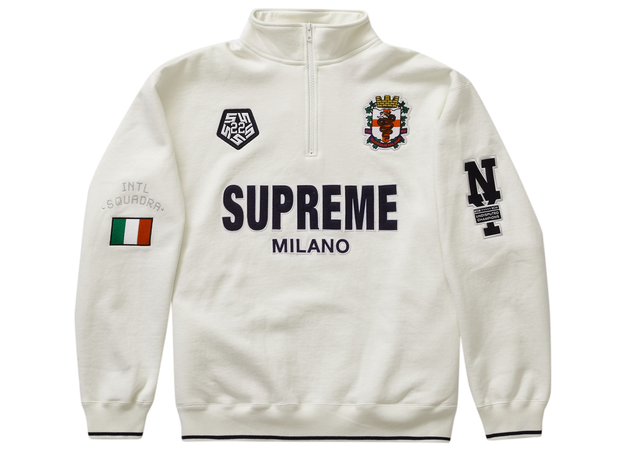 Supreme Milano Half Zip Pullover - White | Editorialist