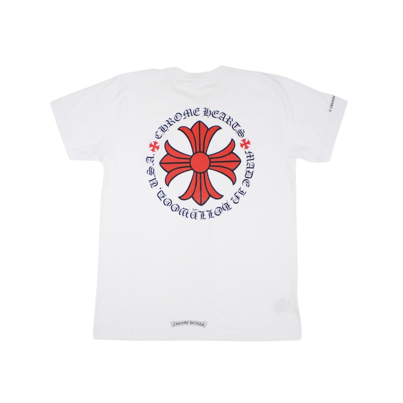 Chrome Hearts Made In Hollywood Plus Cross T-Shirt - White/Red