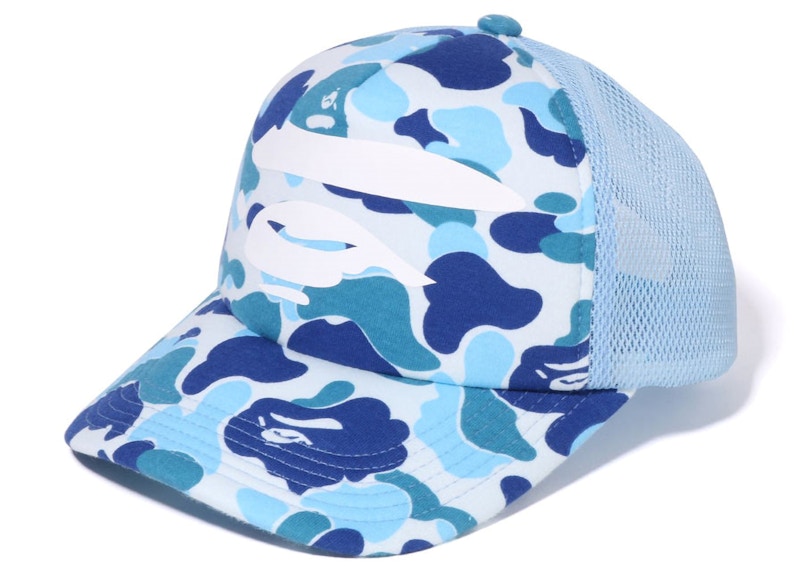 A Bathing Ape Abc Camo Ape Face Mesh Cap - Blue | Editorialist