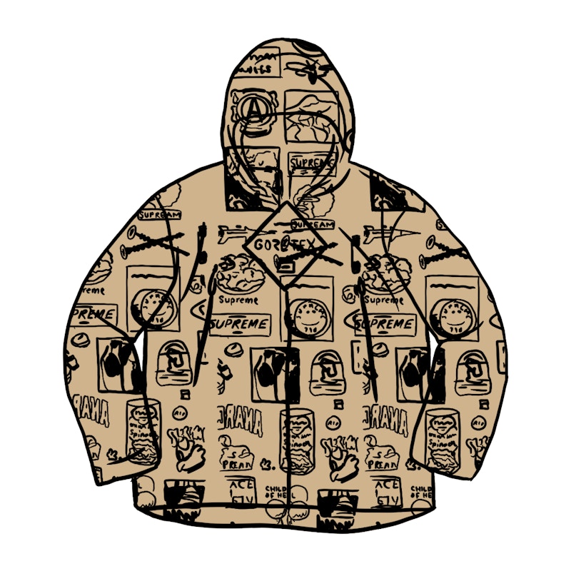 Supreme Gore-Tex Stickers Shell Jacket - Tan | Editorialist