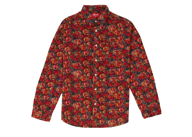 Supreme X Mark Leckey Hardcore Printed Corduroy Shirt In