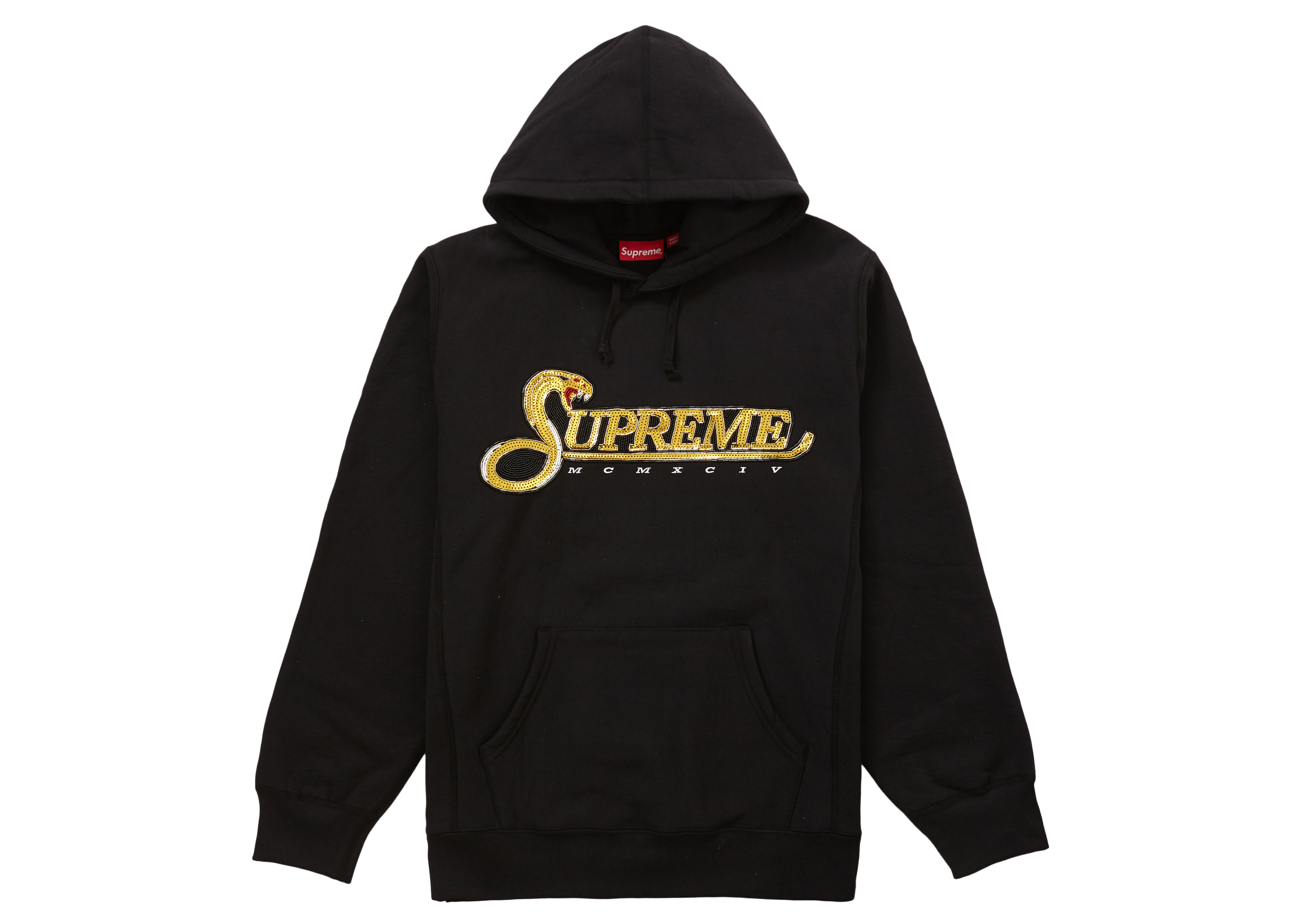 Supreme Curve Piping Hooded Sweatshirt - Black | Editorialist