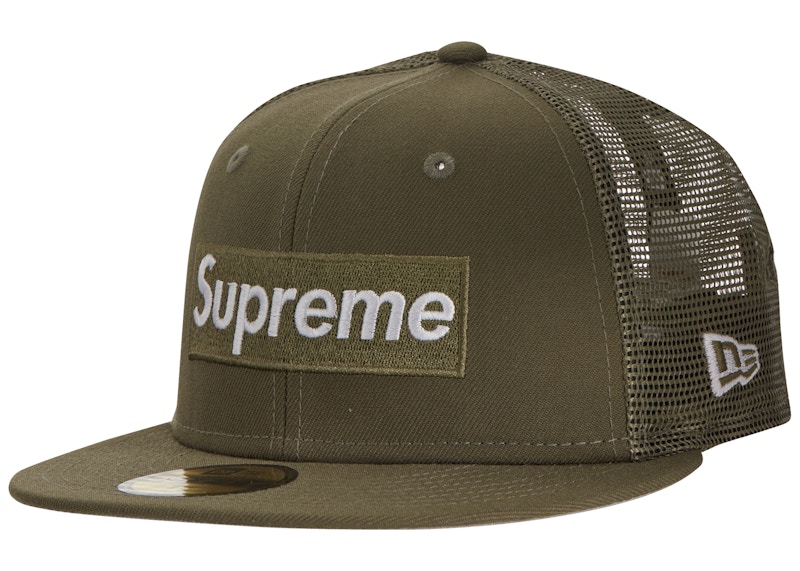 7-5/8 Olive Box Logo Mesh Back New Era® Supreme Box Logo Mesh Back New Era Cap - Olive | Editorialist