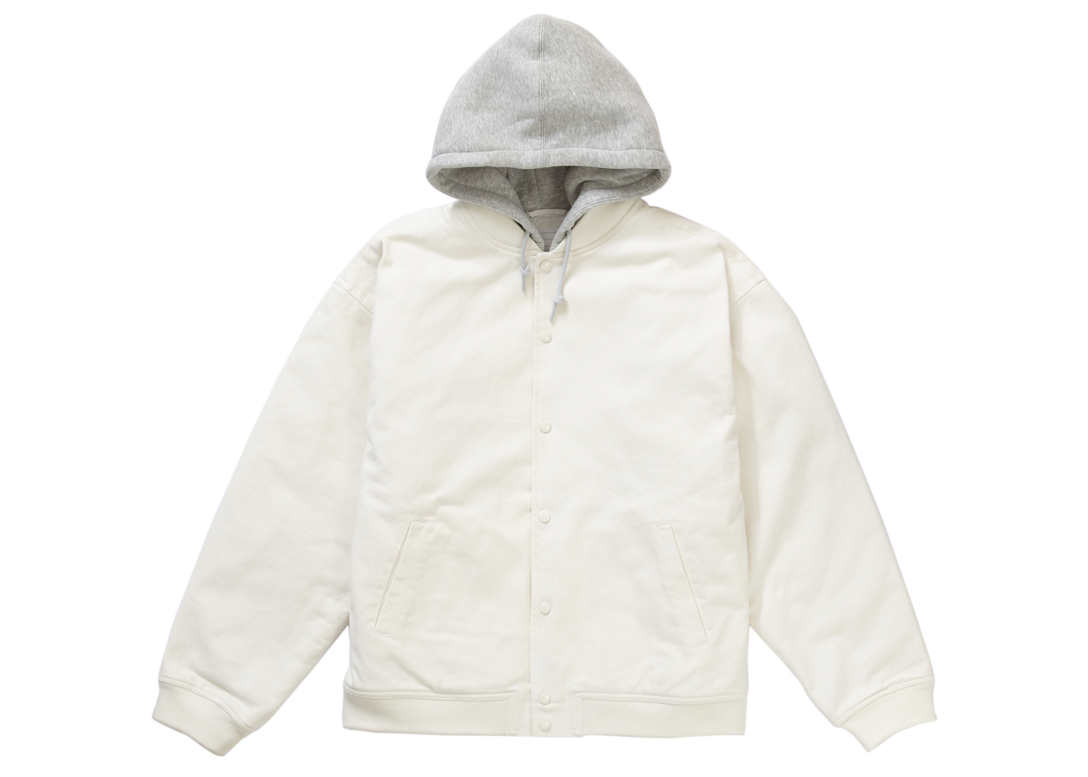 Supreme Hooded Twill Varsity Jacket 白 Supreme Hooded Twill