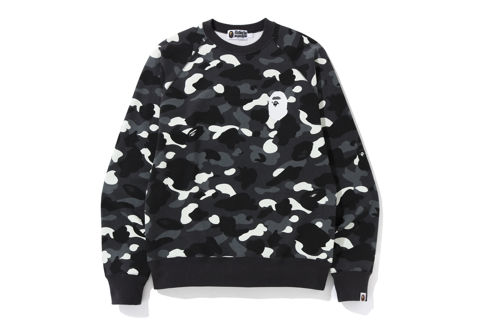 A Bathing Ape City Camo Shark Crewneck Sweatshirt - Black 