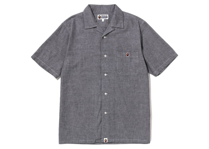 Bape Chusen One Point Open Collar Shirt - Blue | Editorialist