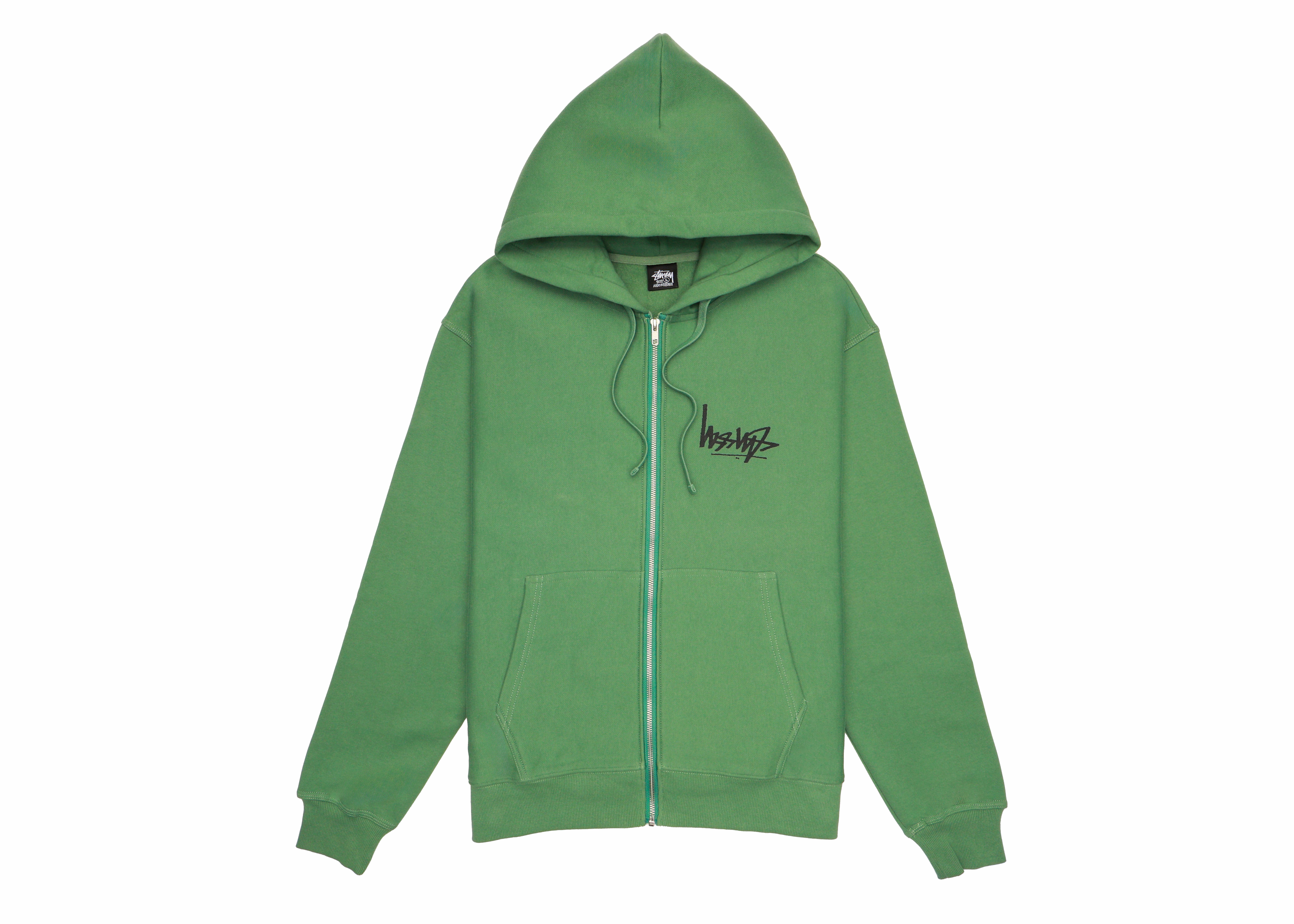 StüSsy Flipped Zip Hoodie - Green | Editorialist