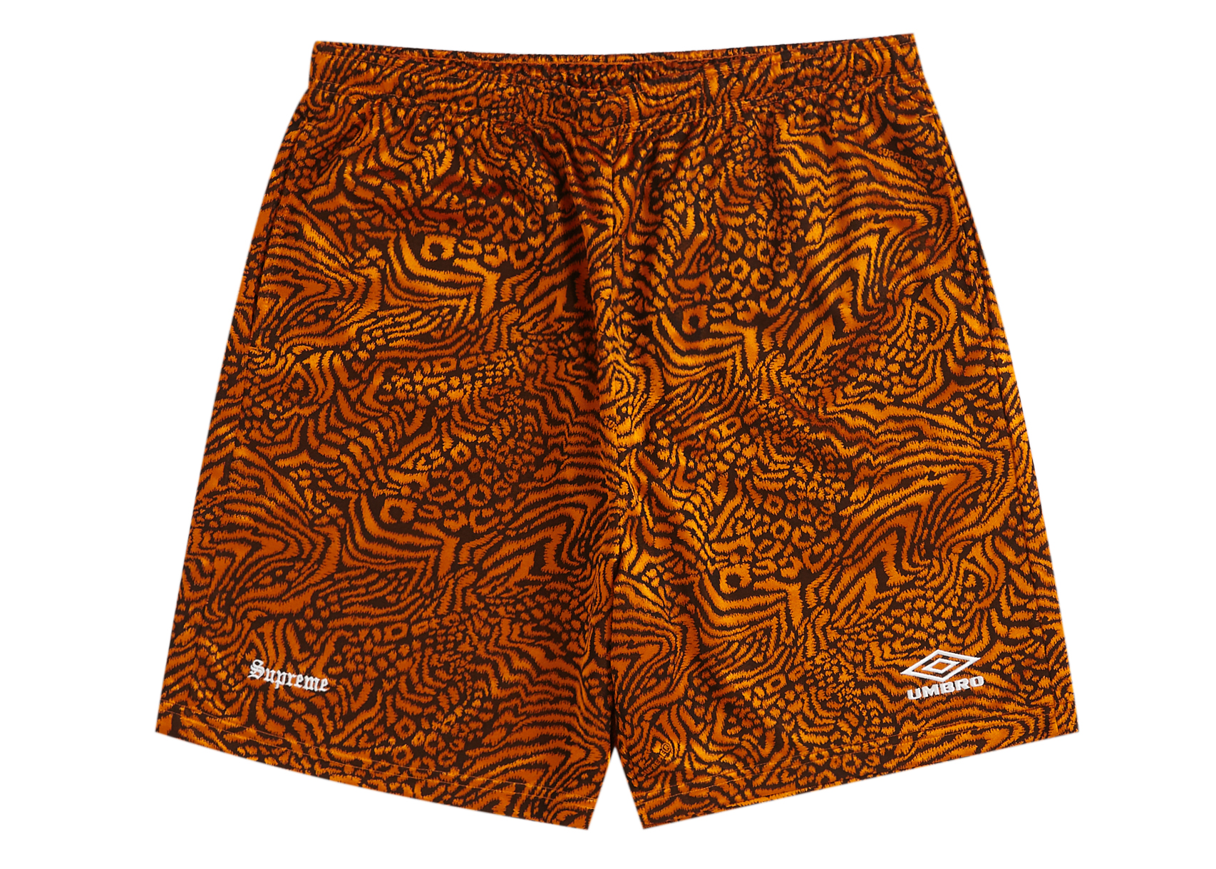 Supreme X Umbro Jacquard Animal Print Soccer Short In Orange 