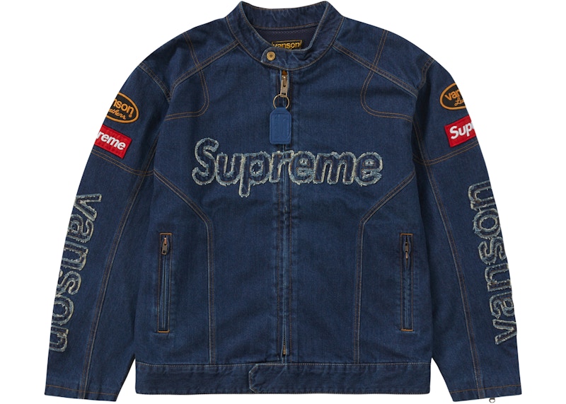 Supreme Vanson Leathers Cordura Denim Jacket - Blue | Editorialist