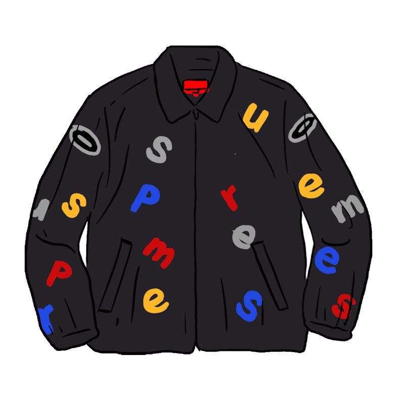 Supreme Vanson Leathers Letters Cordura Jacket - Black