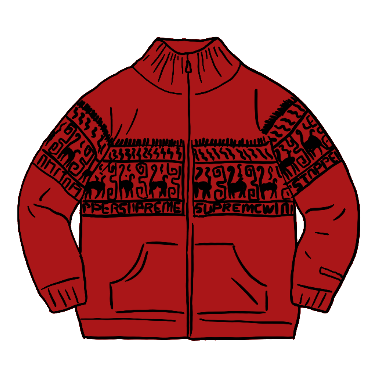 Supreme Chullo Windstopper Zip Up Sweater - Red | Editorialist