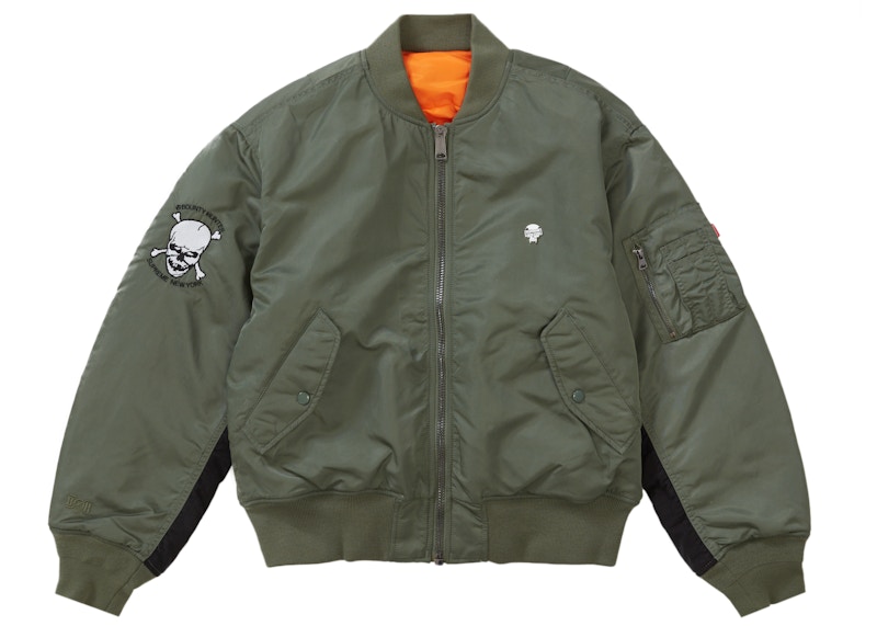 発*す様 22AW BAPE×OVO LOOSE FIT MA-1 OLIVE BAPE-x-OVO-Loose-Fit-MA-1-