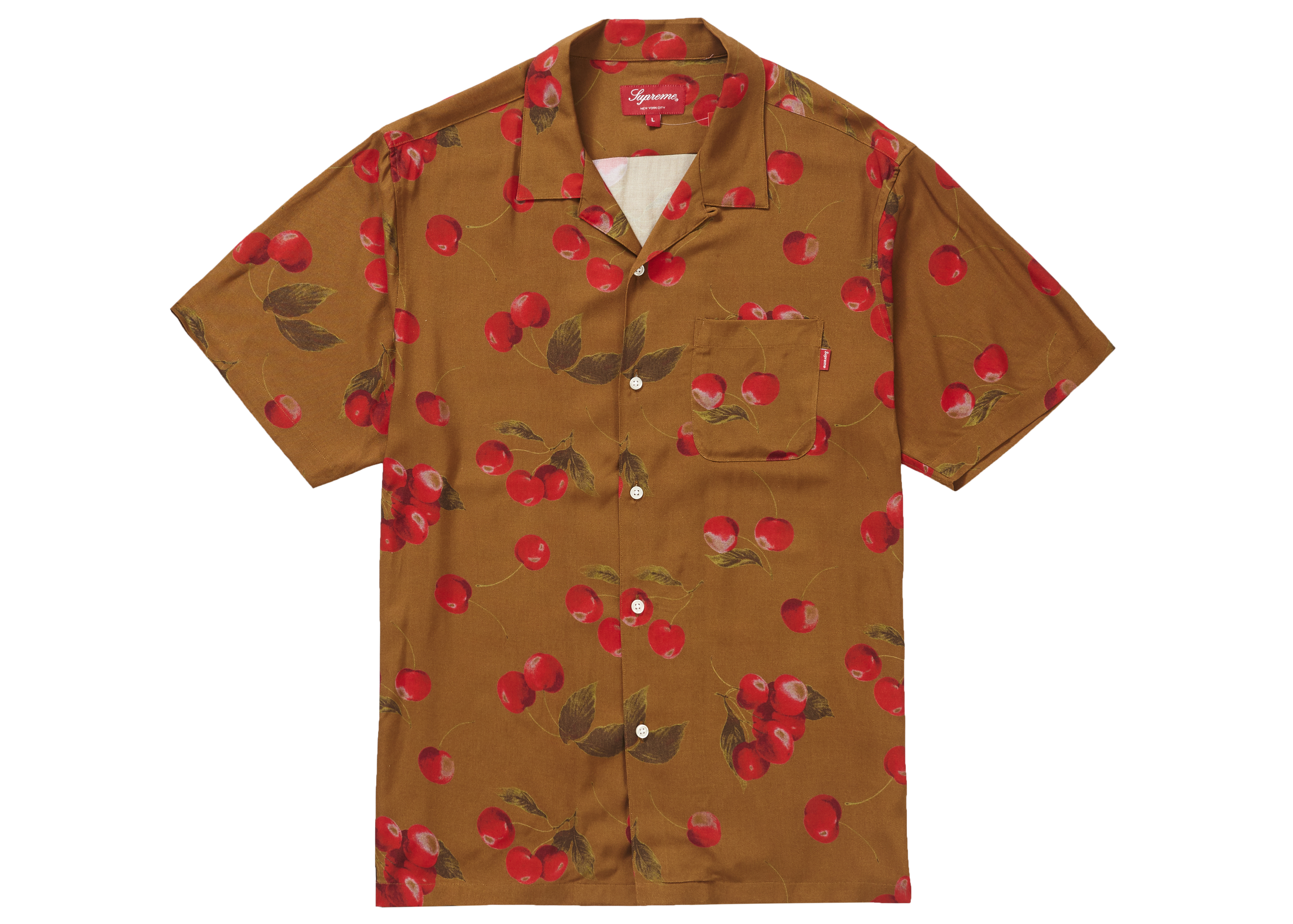 Supreme Cherry Rayon S/S Shirt - Brown | Editorialist